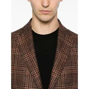 Tagliatore Checked Virgin Wool Blazer - Brown