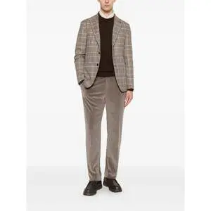 Tagliatore Checked Virgin Wool & Cashmere Blazer - Brown