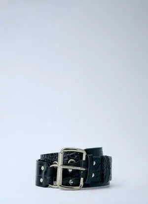 VIVIENNE WESTWOOD Embossed Leather Belt - Black