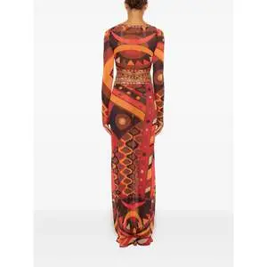 Emilio Pucci Printed Tulle Long Sleeve Top
