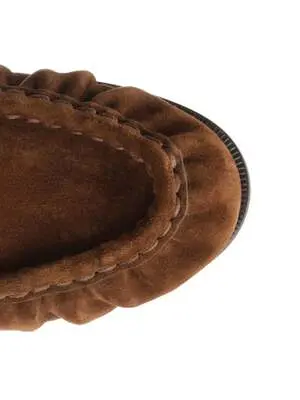 Saint Laurent Suede Moccasin Loafers With Casaandre Logo