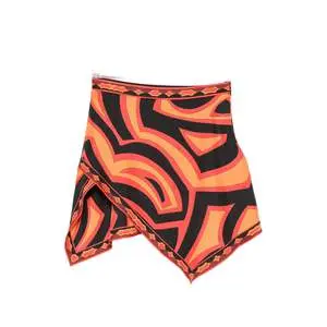 Emilio Pucci Asymmetric Draped Skirt In Silk Twill With Labirinto Print - Black