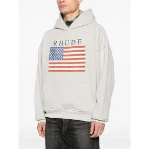 Rhude Grey Graphic Print Hoodie