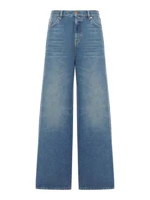 GOLDEN GOOSE Wide Leg Five-pocket Jeans - Blue