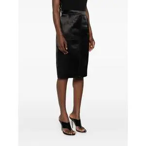 Saint Laurent Satin Skirt With Cassandre Charm