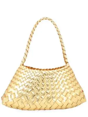 Dragon Diffusion Borsa Rosanna Woven Leather Shoulder Bag - Gold