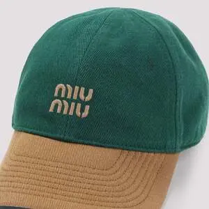 Miu Miu Cotton Baseball Cap With Embroidered Logo