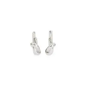 Celine Hoop Earrings With Knot Detail - Silver