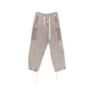 Mihara Yasuhiro Grey Cargo Trousers - Cream