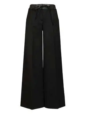 Alaïa Tailored Wool And Lambskin Pants - Black