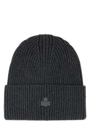 Isabel Marant Étoile ISABEL MARANT Charcoal Stretch Cotton Blend Beanie Hat Gray