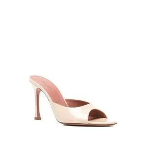 Amina Muaddi Patent Leather Slip-on Stiletto Mules