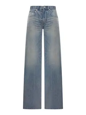 Balenciaga Balenciaga Wide-Leg Baggy Denim Trousers Multicolor