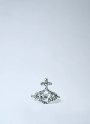 VIVIENNE WESTWOOD Olympia Ring With Crystal Embellishments - Silver