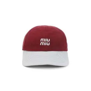Miu Miu Miu Miu Cotton Cap With Embroidered Logo Multicolor