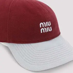 Miu Miu Cotton Cap With Embroidered Logo - Multicolor