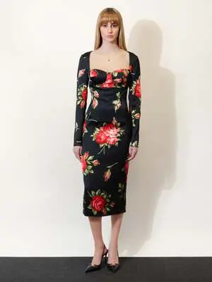 Dolce & Gabbana Viscose Dress With Iconic Print - Multicolor