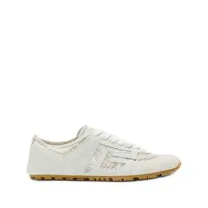 Balmain Suede And Mesh Trainers - White