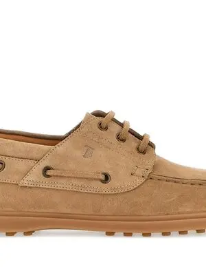 TOD'S Suede Leather Lace-up Loafers - Multicolor