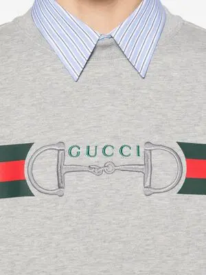 Gucci Logo Embroidered Crewneck Sweatshirt - Multicolor
