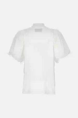 Simone Rocha T-shirt With Puff Sleeves And Embroidered Tulle