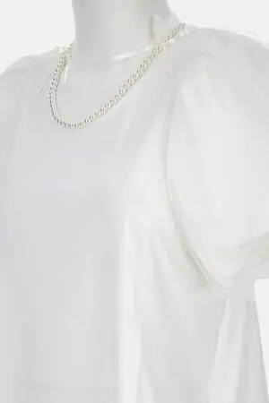 Simone Rocha T-shirt With Puff Sleeves And Embroidered Tulle