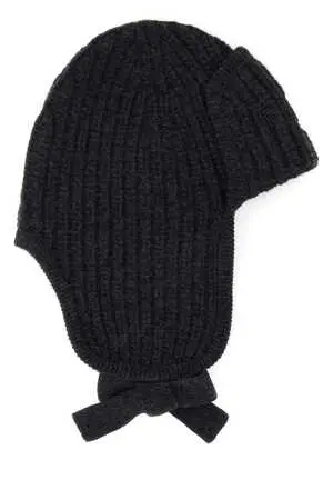 Fendi Melange Graphite Wool Beanie Hat - Gray