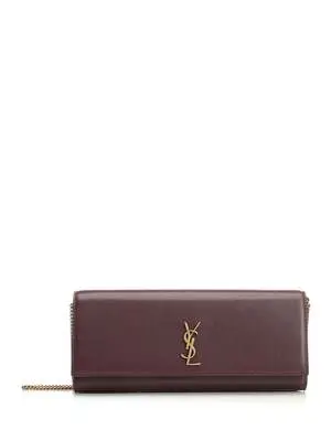 Saint Laurent SAINT LAURENT KATE Clutch In Grain De Poudre Leather With Cassandre Decoration Multicolor