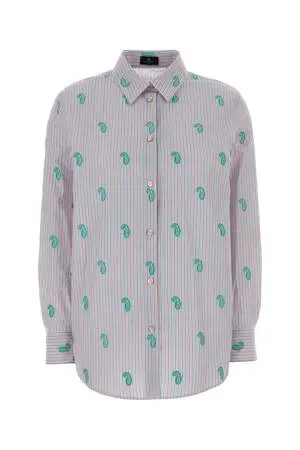 Etro Embroidered Poplin Shirt - Multicolor