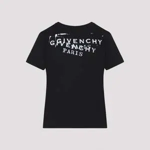 Givenchy Cotton T-shirt With Ink-effect Logo - Black