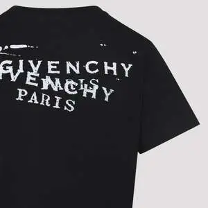 Givenchy Cotton T-shirt With Ink-effect Logo - Black