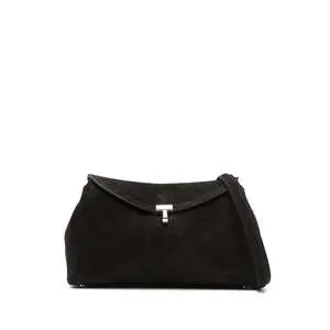TOTEME Suede T-lock Fastening Clutch Bag - Brown