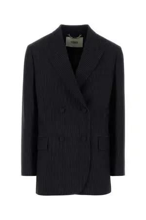 Fendi Embroidered Wool Blend Blazer - Multicolor