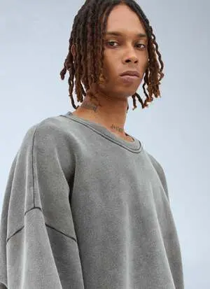 Acne Studios Crewneck Sweatshirt With Logo Patch - Gray