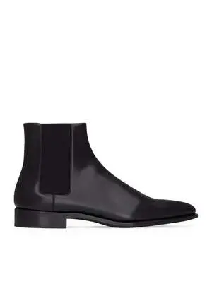 Saint Laurent Adrien Box Leather Chelsea Boots - Black