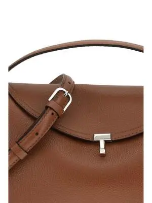 TOTEME T-lock Hand Bag In Palmellato Leather - Brown