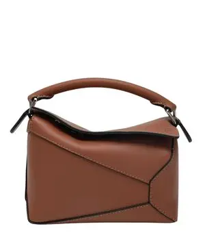 Loewe Puzzle Edge Mini Bag In Grained Leather - Brown