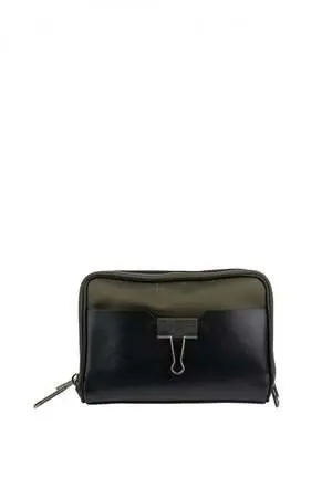 Off-White Leather Satchel With Silver Double Clip And Adjustable Logo Shoulder Strap - Yellow