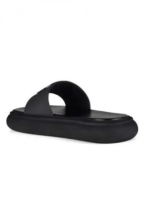 Moncler Slyder Slides With Embossed Logo - Black