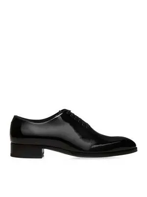 TOM FORD Elkan Patent Leather Lace-up Oxfords - Black