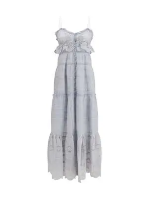 Isabel Marant Étoile Paule Long Ruffled Dress - Blue