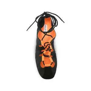 Alaïa Lace-up Ballet Flats - Black