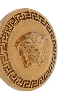 Versace Medusa Motif Gold Tone Earrings - Multicolor