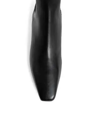 TOTEME Leather Mid Heel Boots - Black