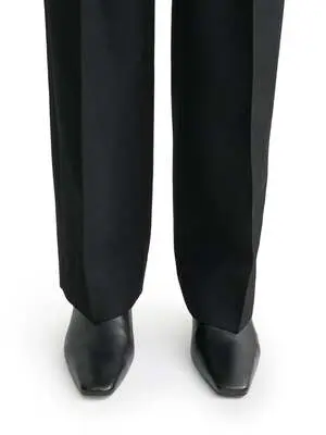 TOTEME Leather Mid Heel Boots - Black