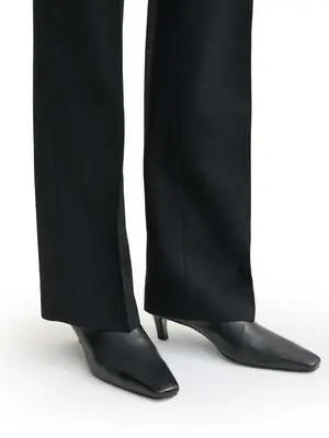 TOTEME Leather Mid Heel Boots - Black