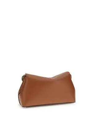 TOTEME T-lock Clutch Bag In Palmellato Leather - Brown