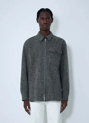 Dries Van Noten Herringbone Zip Jacket - Gray