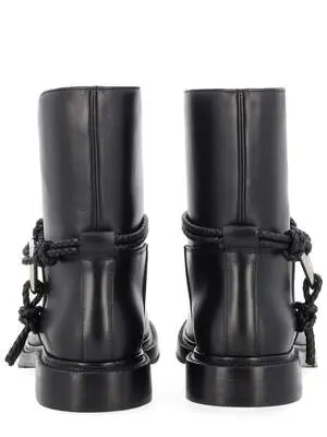 Bottega Veneta Calf Leather Braided Detail Boots - Black