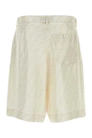 Fendi Embroidered Silk Bermuda Shorts